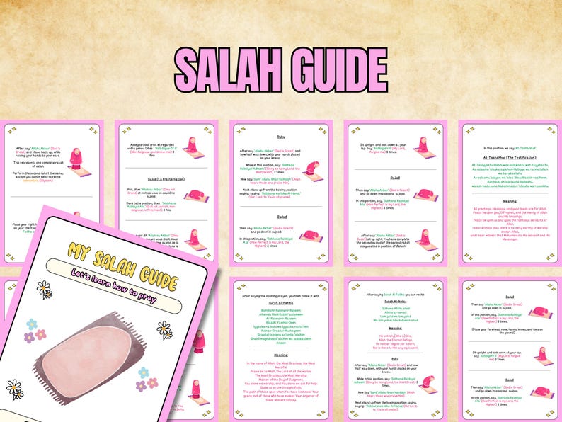 Salah Steps for Girls | Printable How to Pray Guide for Muslim Kids ...