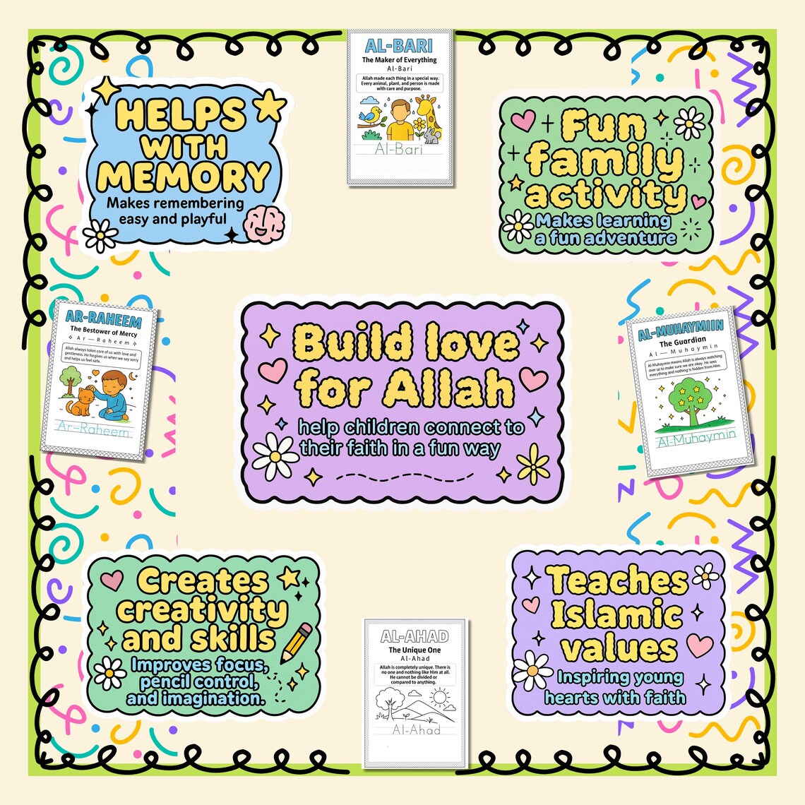 99 Names of Allah Colouring Book – Islamic Activities for Kids – Muslim ...