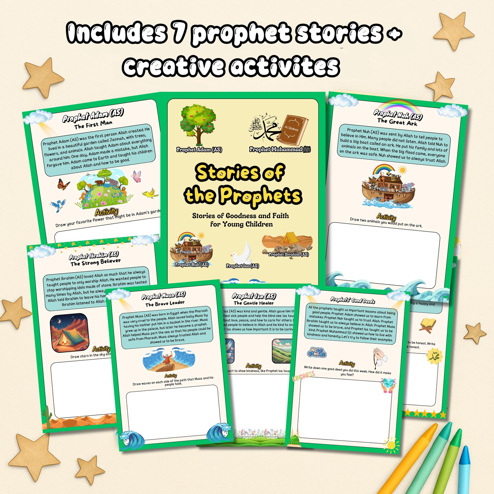 Prophet Stories for Kids: Islamic Homeschool Activity (A4 PDF) - Etsy