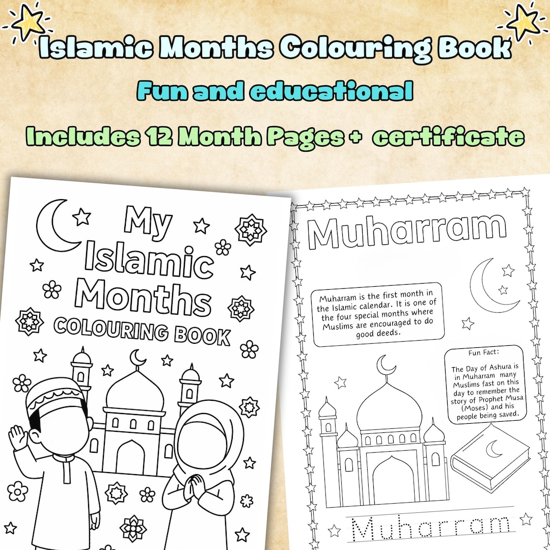 Yearly 12 Months | Coloring Month | Muslim Coloring | Islamic Activity ...