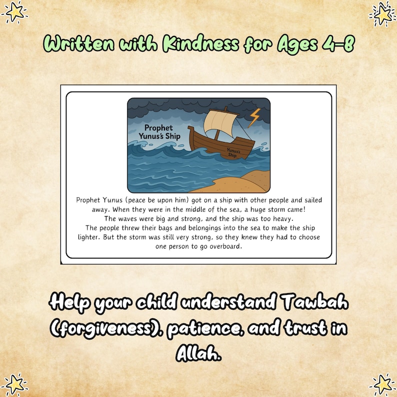 Prophet Yunus Story Flashcards: Islamic Homeschool Printable (PDF) - Etsy