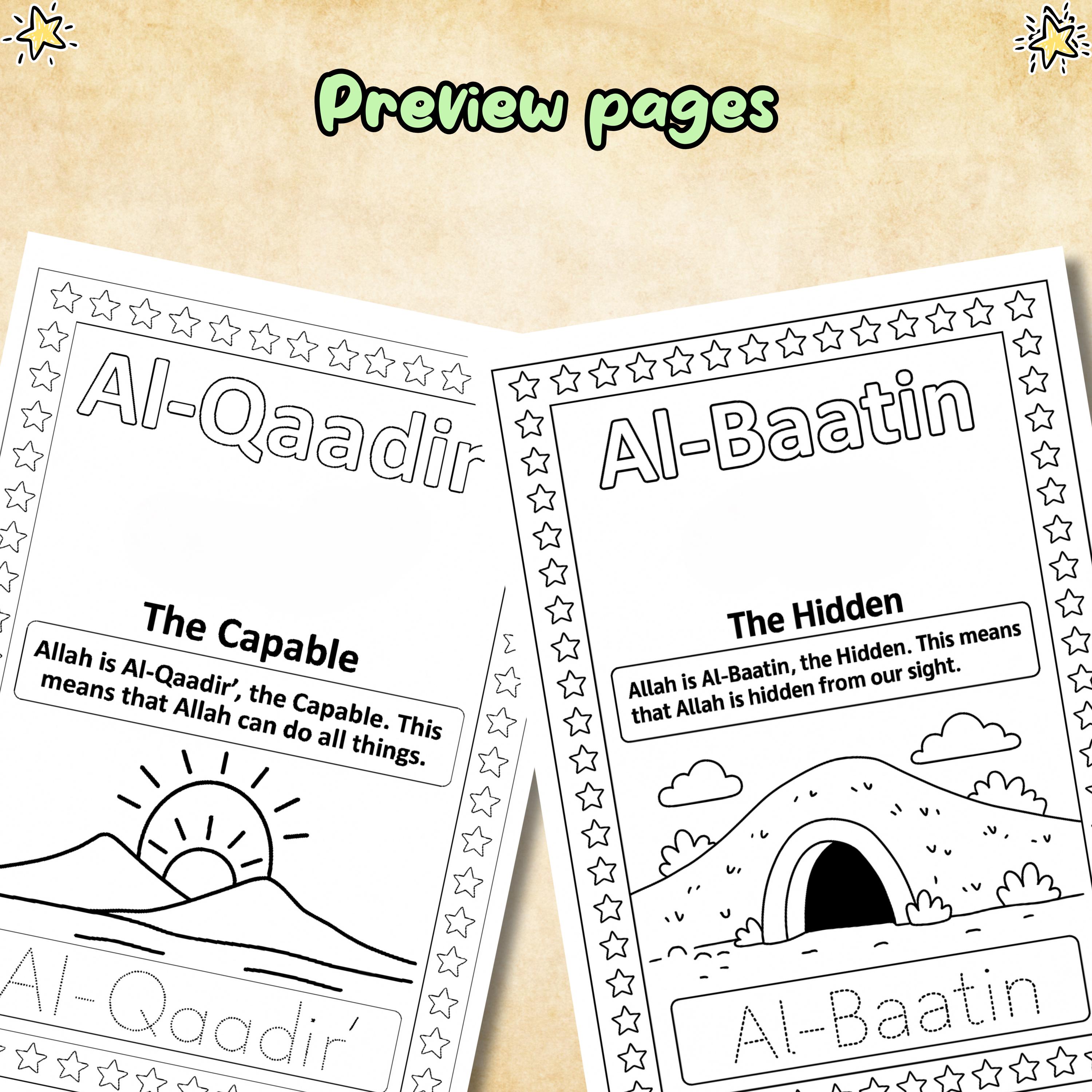 99 Names of Allah Colouring Book – Islamic Activities for Kids – Muslim ...