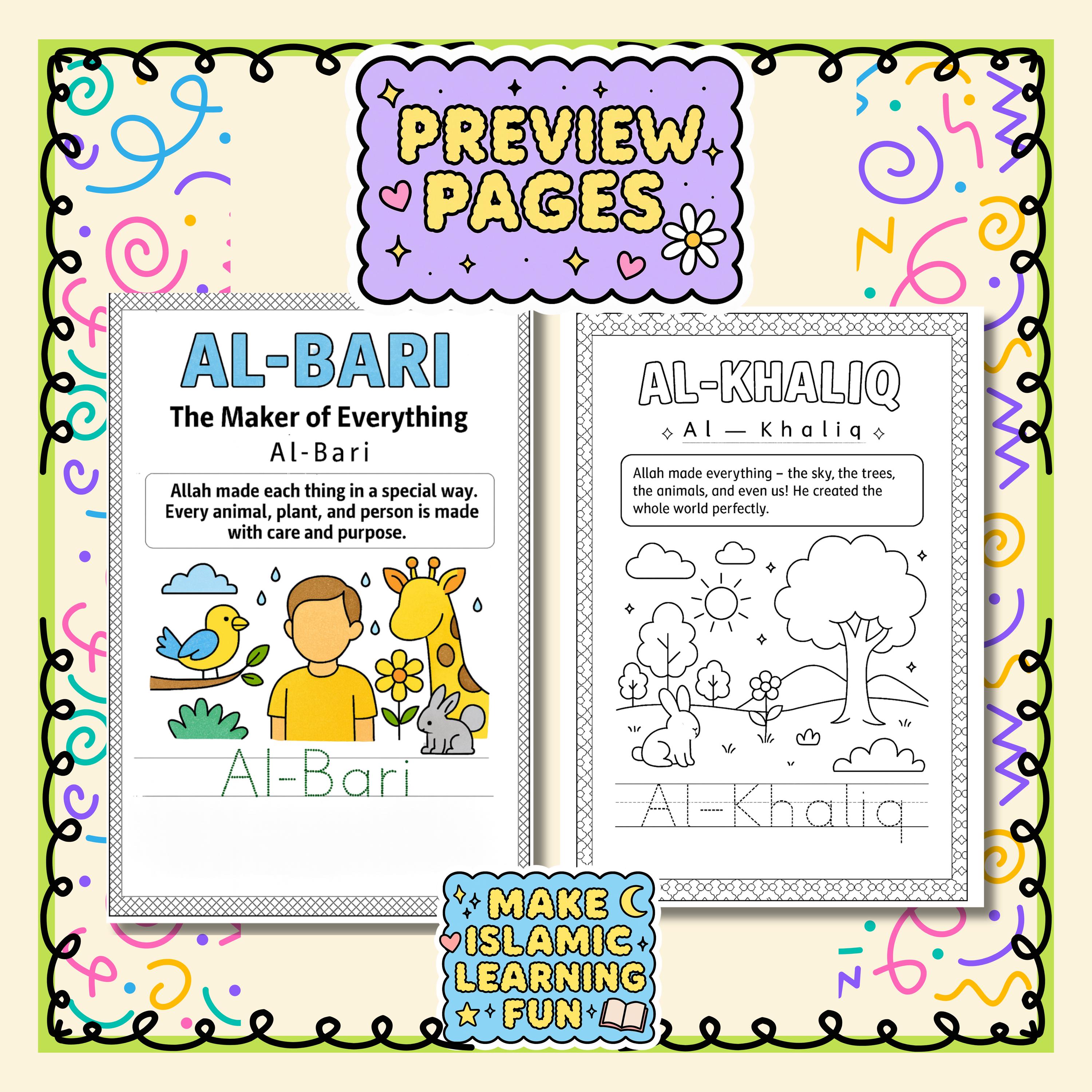 99 Names of Allah Colouring Book – Islamic Activities for Kids – Muslim ...