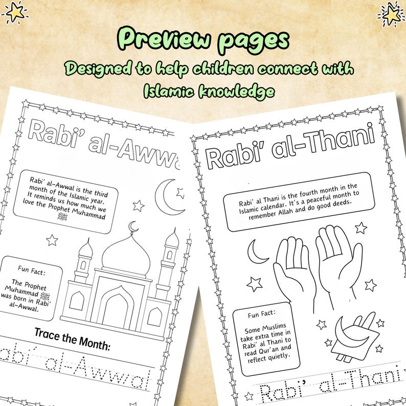 Yearly 12 Months | Coloring Month | Muslim Coloring | Islamic Activity ...