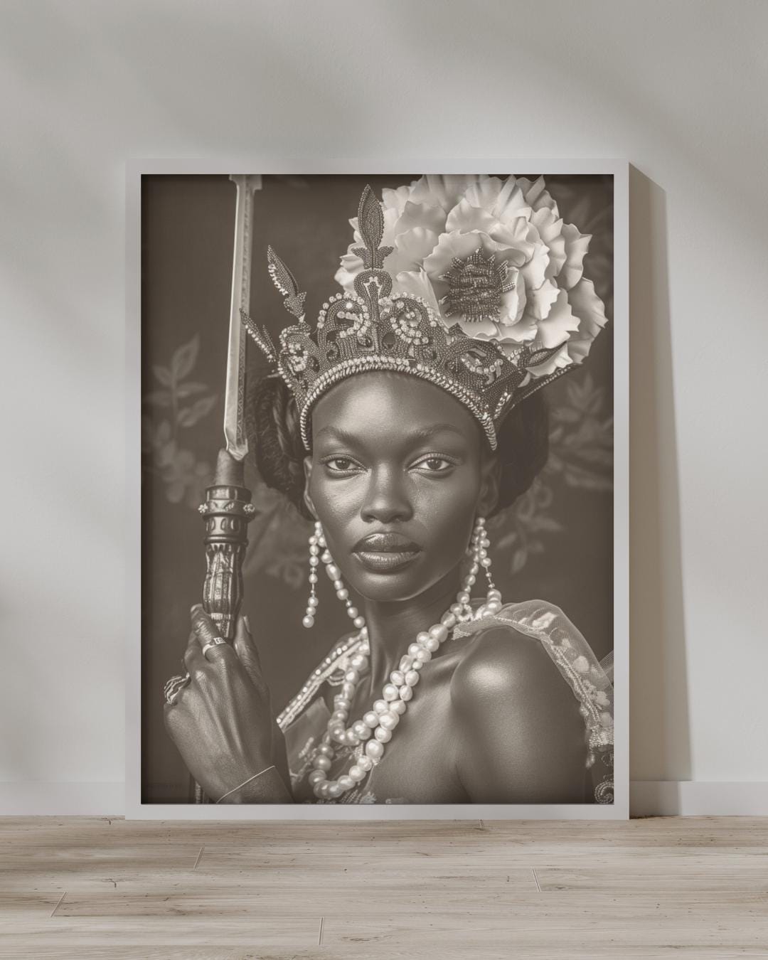 African Queen Portrait Regal Sepia Wall Art - Etsy
