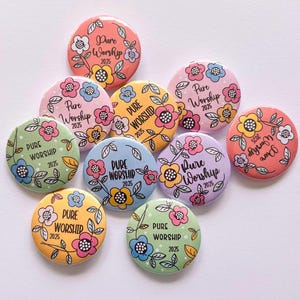 Floral Pure Worship Convention Pins, Pure Worship Convention Gifts - Etsy