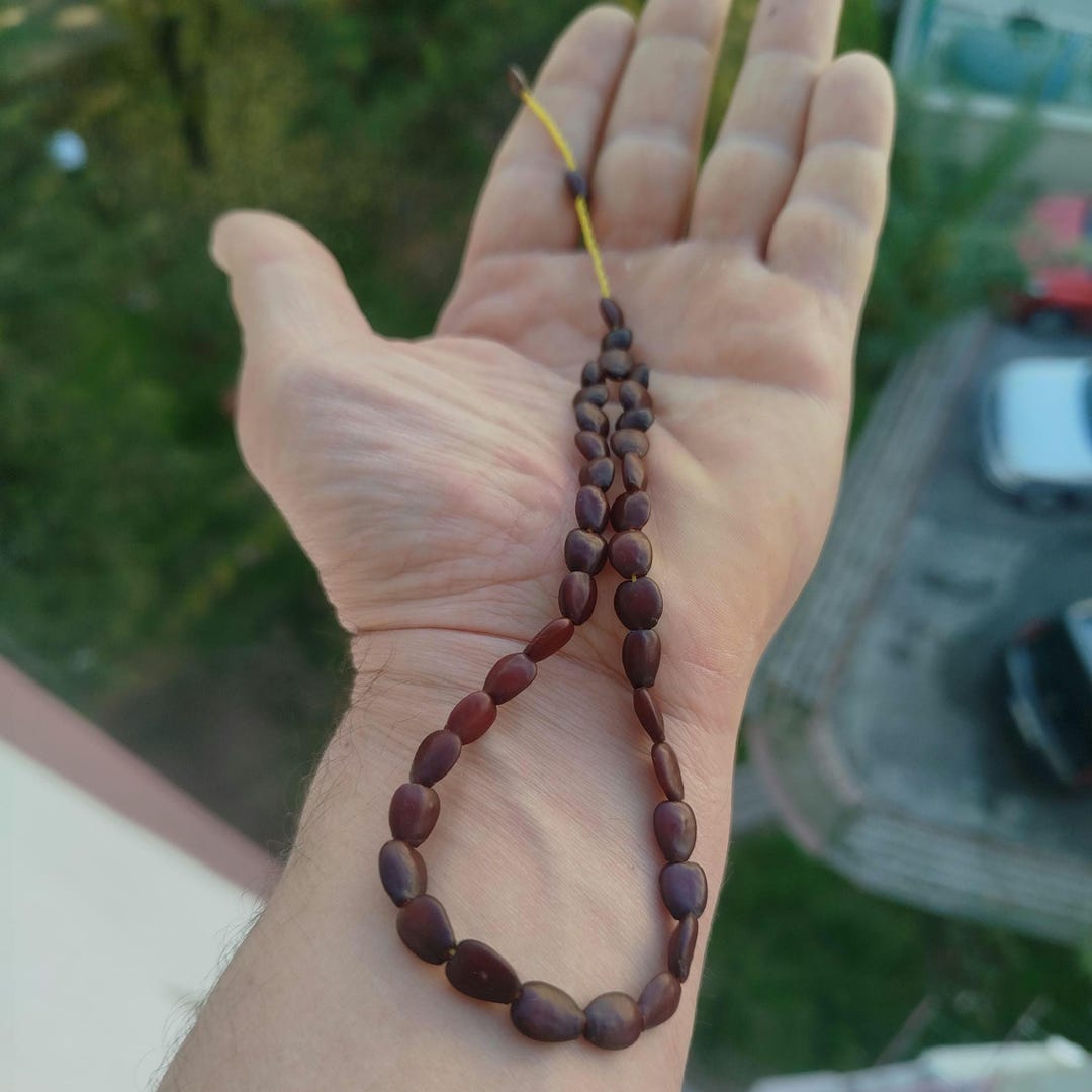 Handmade Olive Pit Islamic Prayer Beads: 33-bead Muslim Tasbih - Etsy