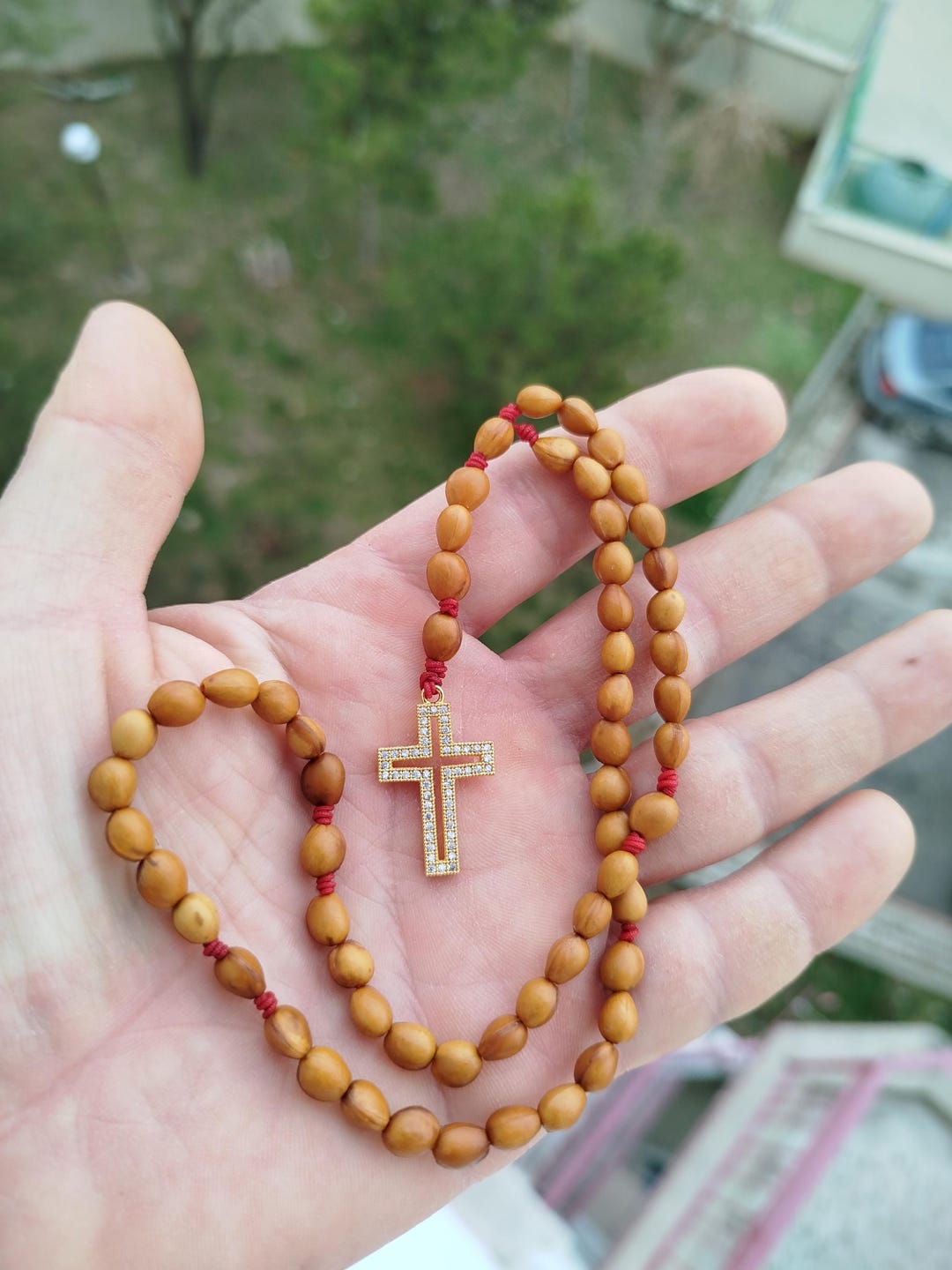 Handmade Cherry Pit Rosary: Natural Christian Prayer Beads - Etsy