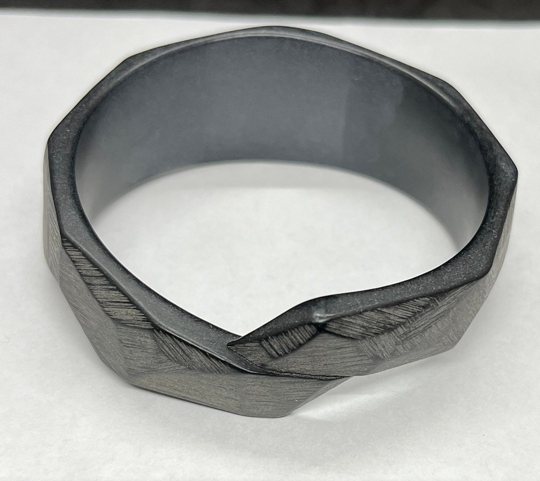 80s Vintage Unusual Charcoal Bark Effect Bangle Bracelet - Etsy