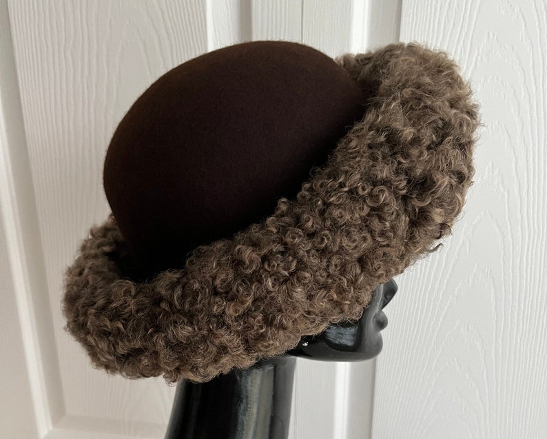 70s Felt Hat With Persian Lamb Fur Rim, 21 Inch Vintage - Etsy UK