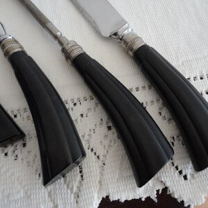 60s Black Bakelite Carving Set Flatware Empire - Etsy Canada
