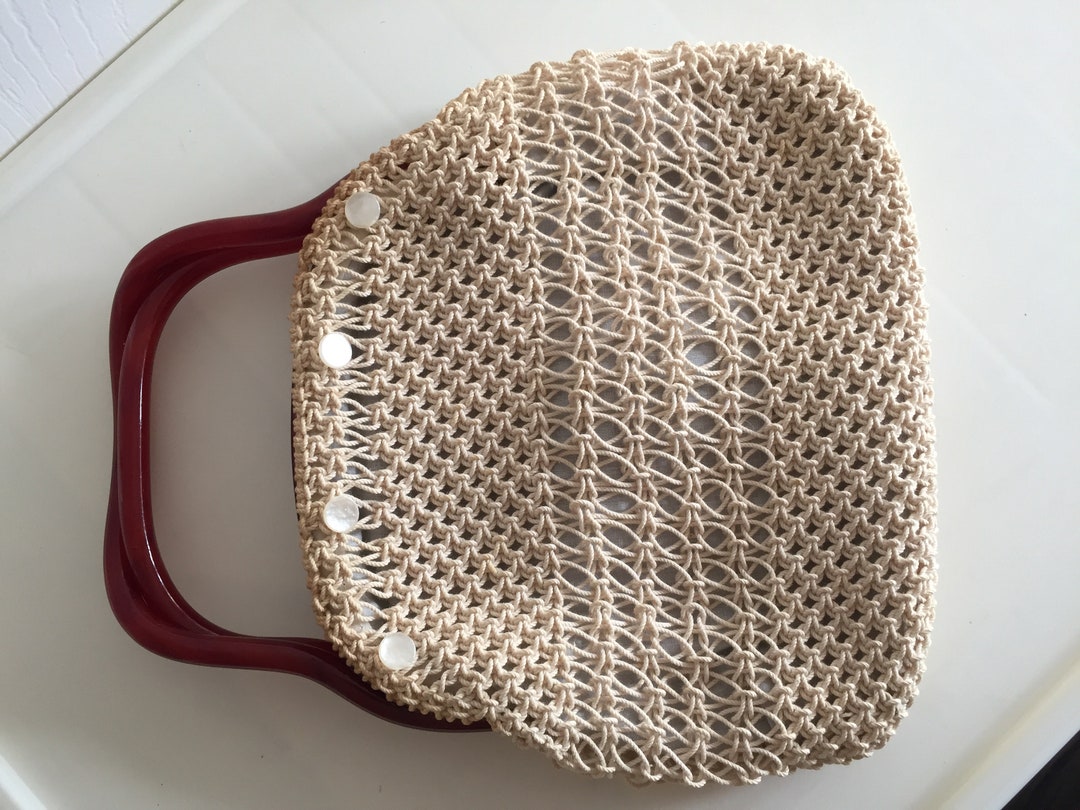 60s Vintage Weird Brown Lucite Frame Macrame Purse 60's Boho - Etsy Canada
