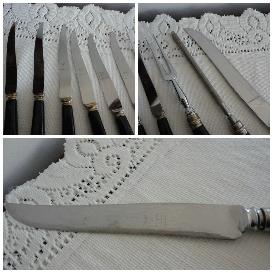 60s Black Bakelite Carving Set Flatware Empire - Etsy Canada