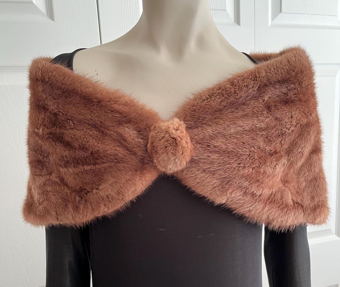 60s Brown Muskrat Fur Stole Capelet Wrap Vintage - Etsy