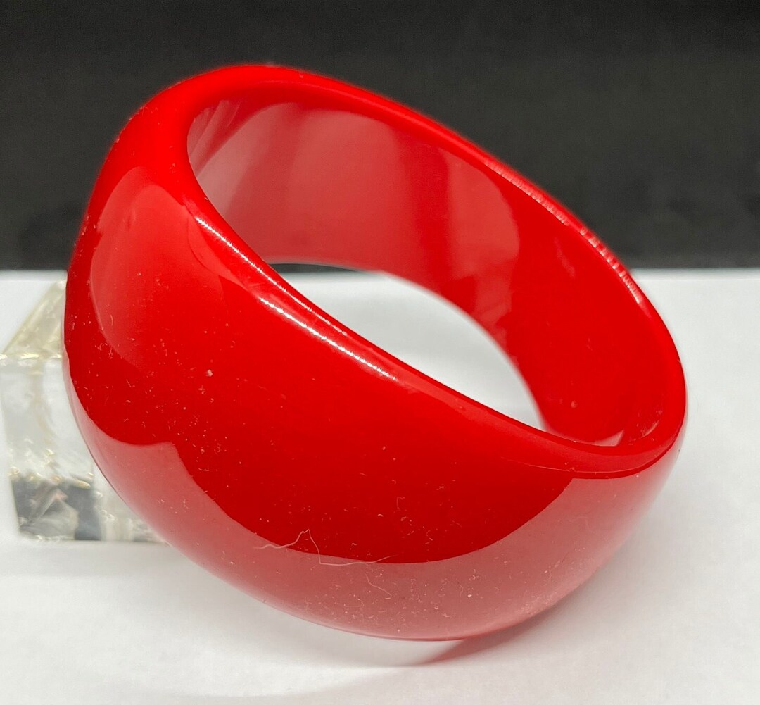 80s Vintage Sexy Red Lucite Bangle Bracelet - Etsy