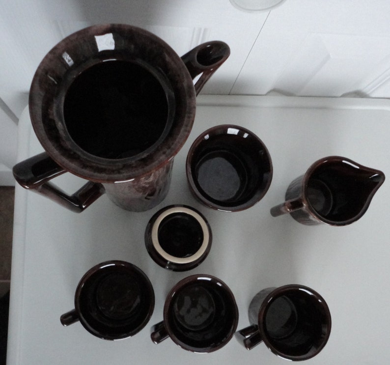 Vintage Beauceware Pottery Dk Brown Coffee Set 2181 Made in | Etsy
