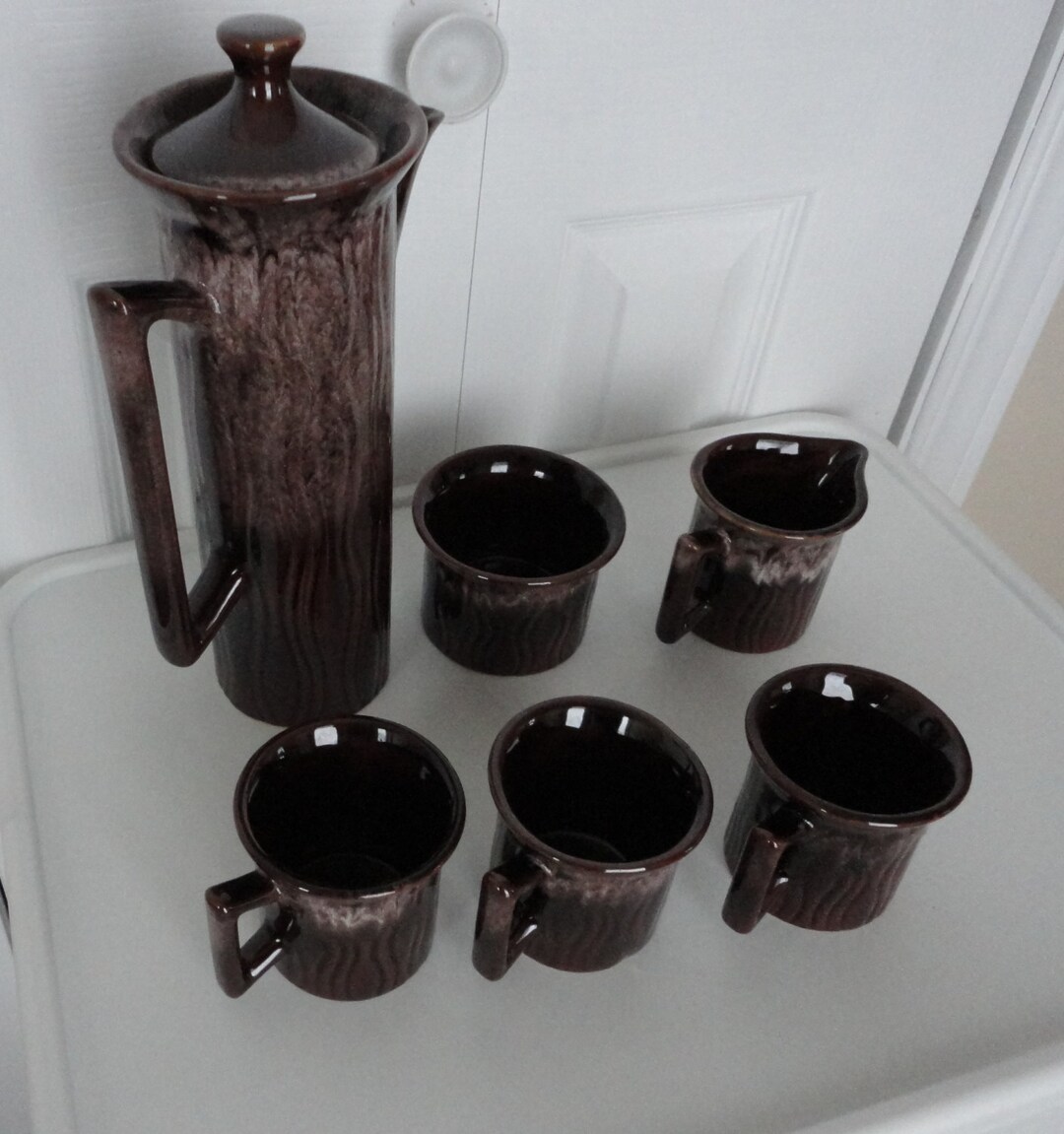 Vintage Beauceware Pottery Dk Brown Coffee Set #2181 + Made in Canada ...