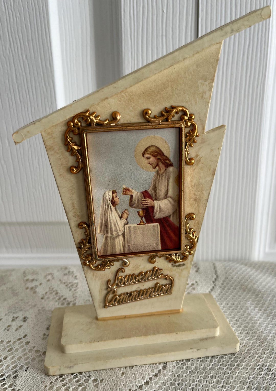 50s Vintage Catholic First Communion Souvenir Image Display - Etsy
