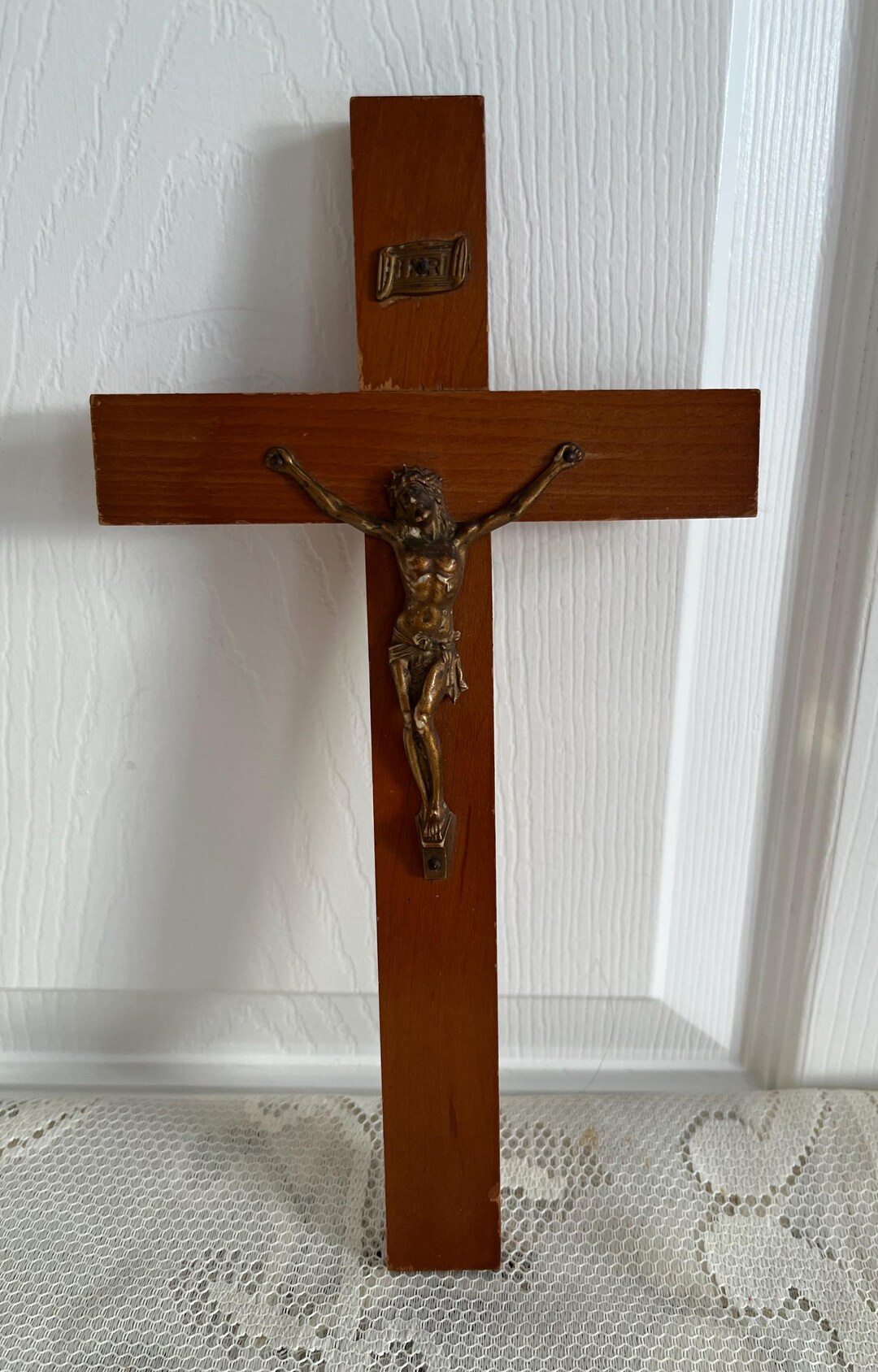 40s Catholic Cross Crucifix Wood Metal Body Vintage - Etsy