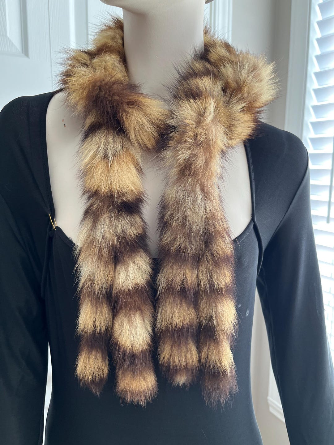 80s Brown/tan Chinchilla Fur Scarf Chic Vintage - Etsy
