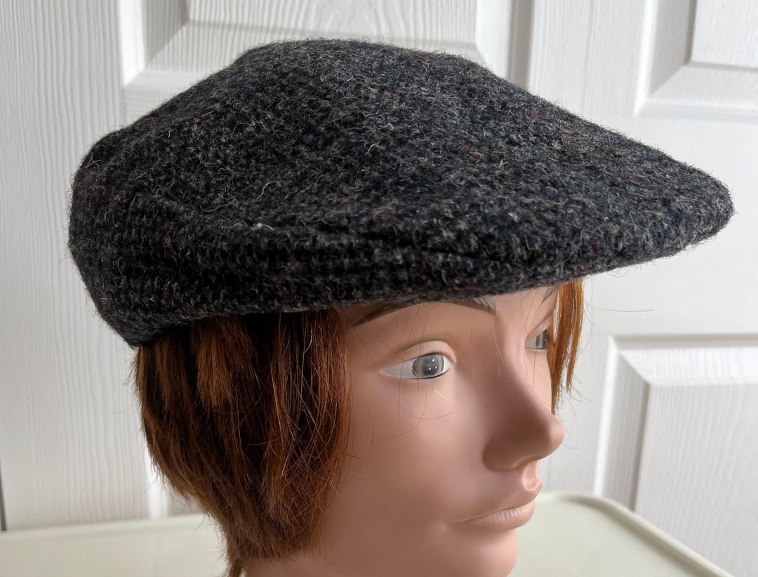 70s Grey 100% Wool Men Newsboy Cap/hat Harris Tweed Scotland Vintage - Etsy