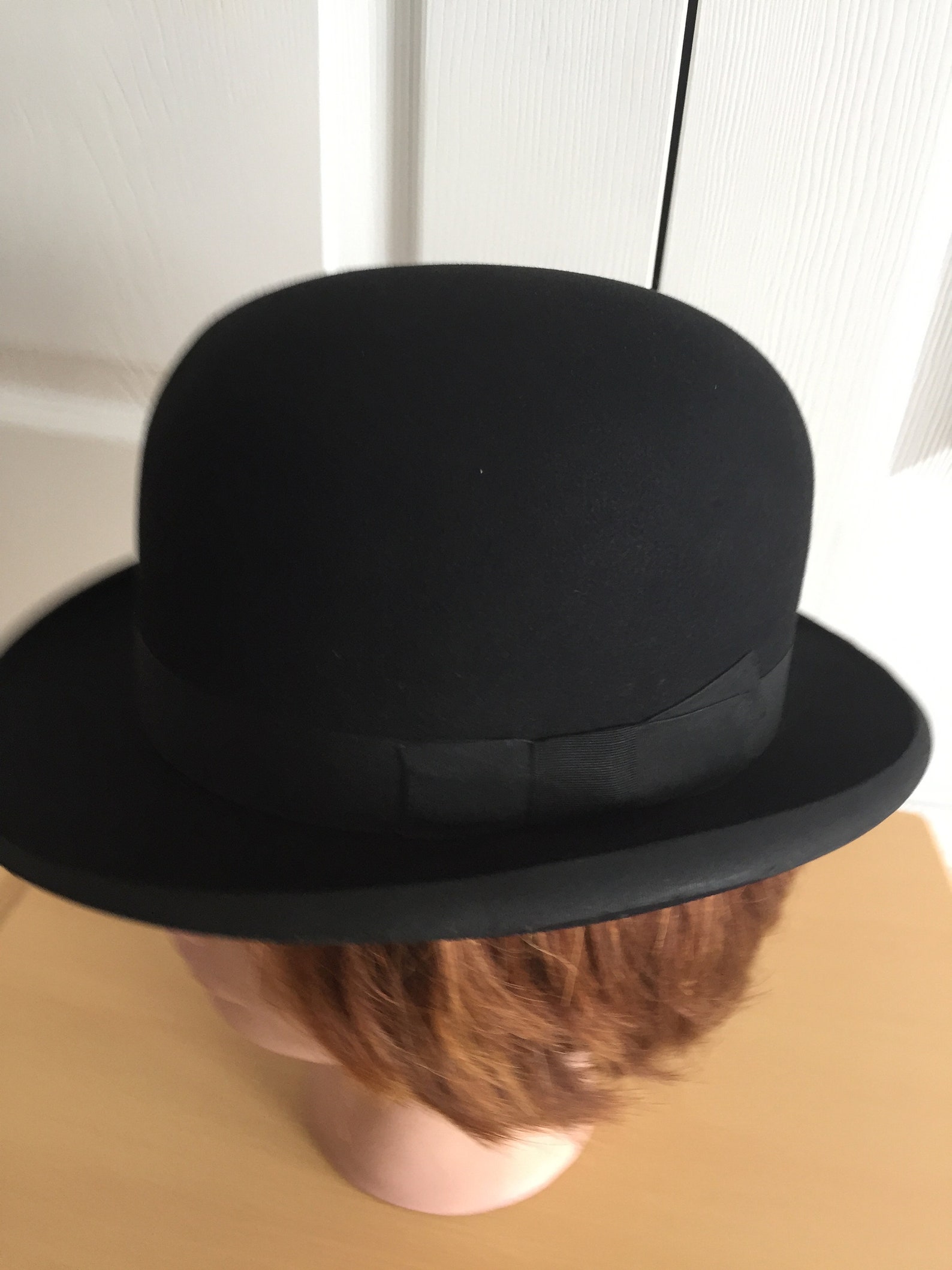 40s Black Felt Men Bowler Hat Size 6 5/8 54 Cm 21 3/8 Inches - Etsy