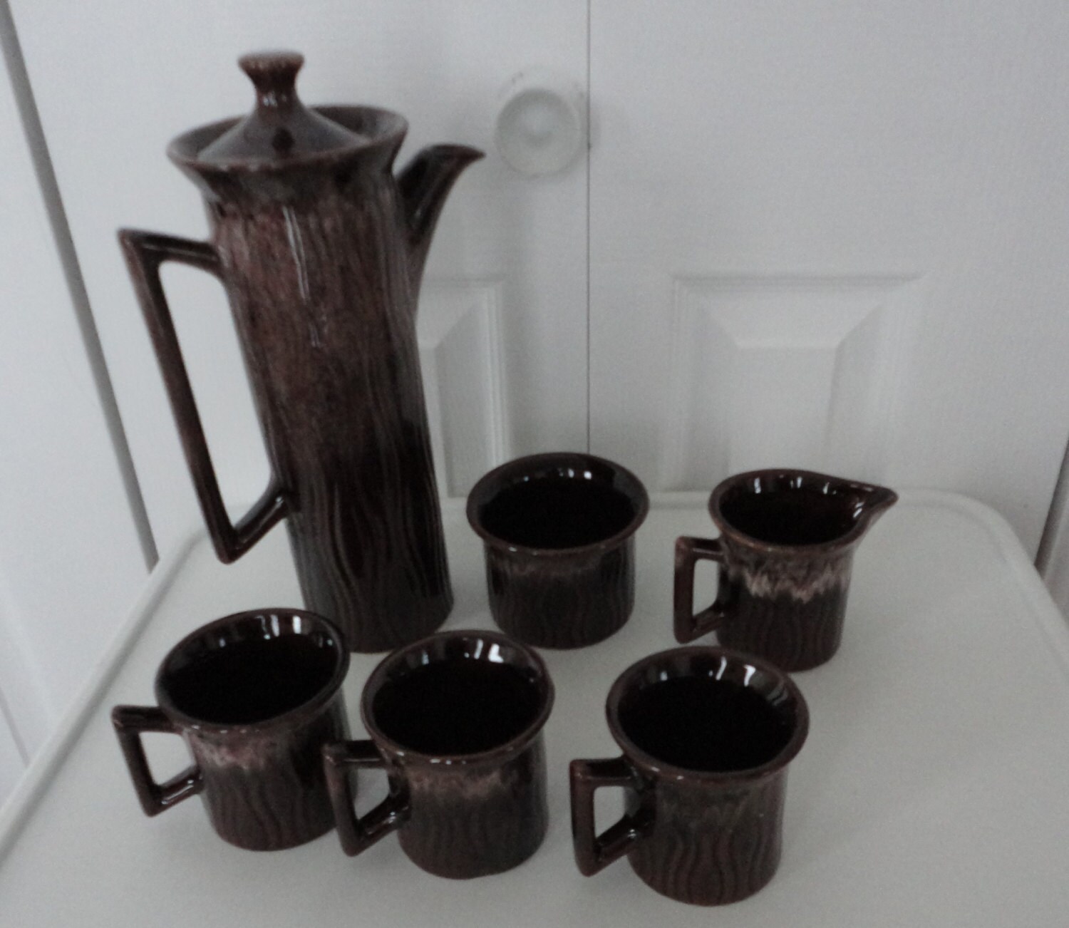 Vintage Beauceware Pottery Dk Brown Coffee Set 2181 Made in - Etsy