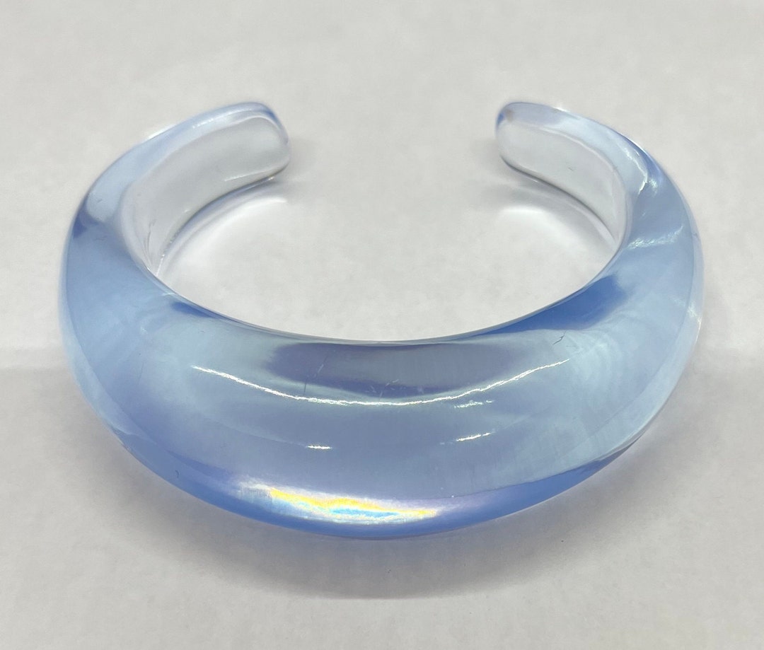 60s Vintage Clear Lgt Blue Lucite Domed Cuff so Cool - Etsy