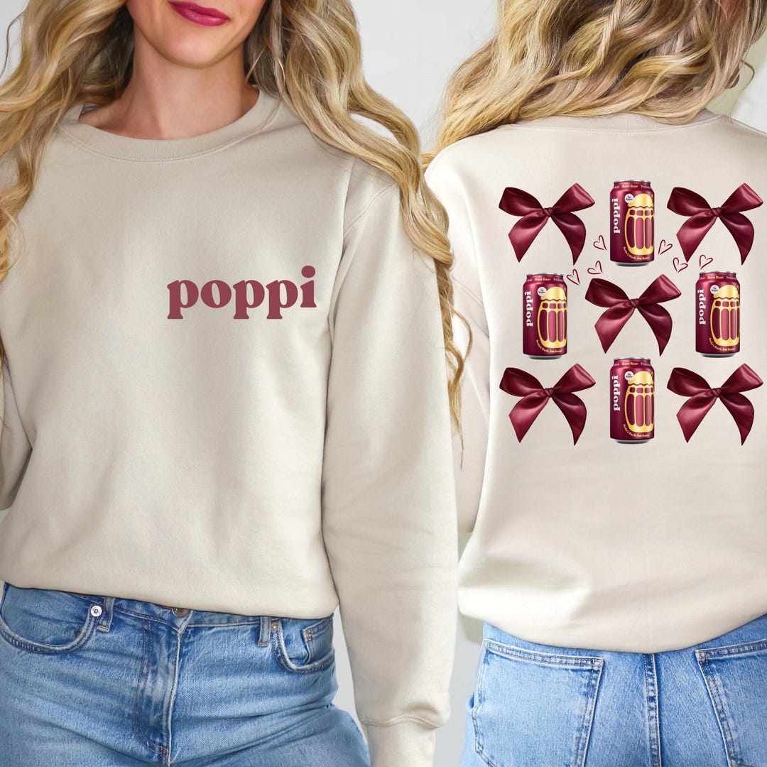 Poppi Root Beer Bow Sweatshirt - Coquette Trendy Tee - Etsy