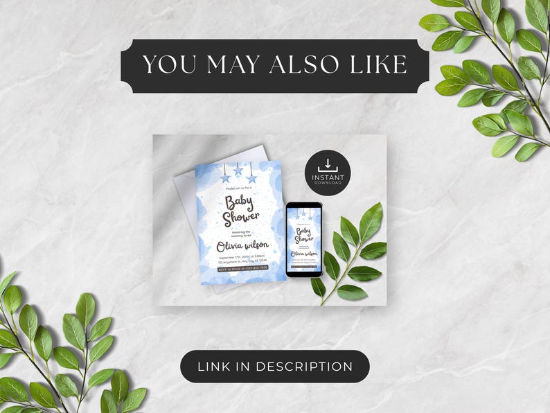 Blue Baby Shower Video Invitation Template, Editable Baby Boy Invite ...