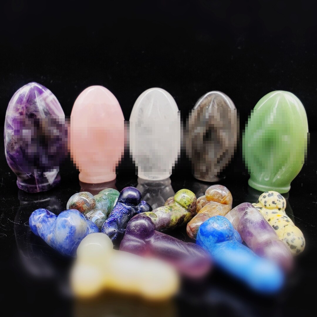 Random 5/10 Pieces Crystal Penis, Hand Carved Gemstone Phallus, Teenie ...