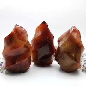 Healing Carnelian Flame Crystal Tower Hand Carved Natural Carnelian for Home Decoration Polished ...