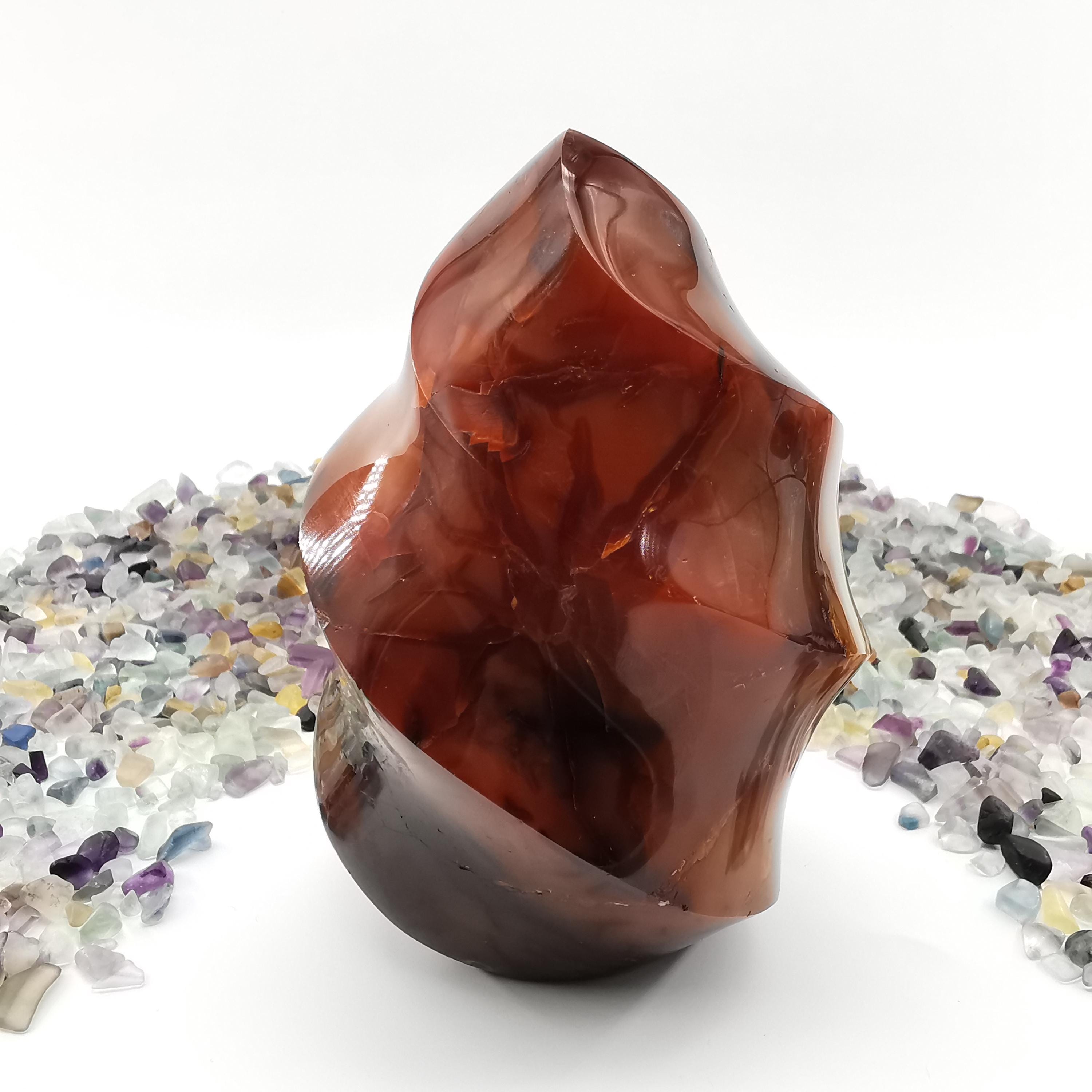 Healing Carnelian Flame Crystal Tower Hand Carved Natural Carnelian for ...