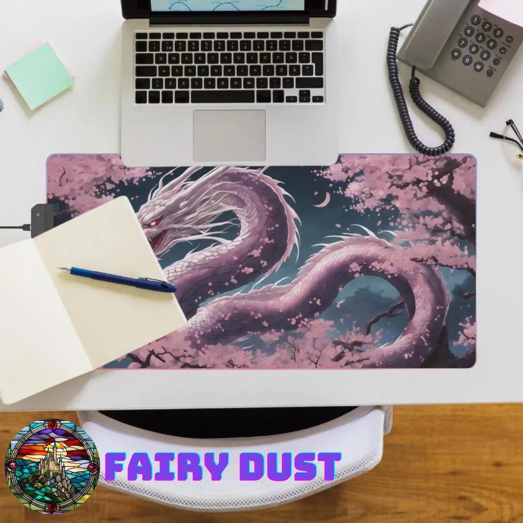 Illuminated Dragon Gaming Mouse Pad, RGB LED Desk Mat, Gamer ...