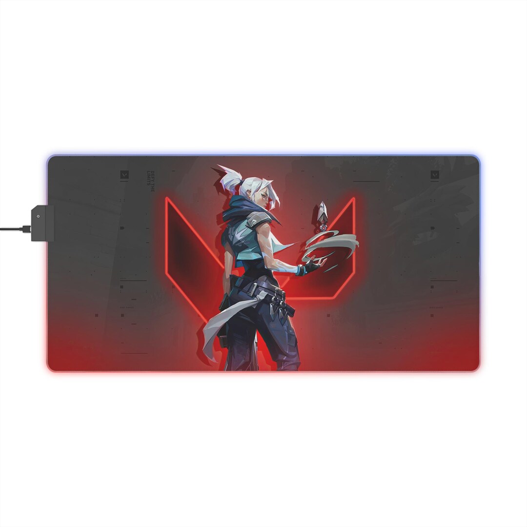RGB Gaming Mouse Pad, Valorant Jett Character LED Mousepad, Gamer Gift ...