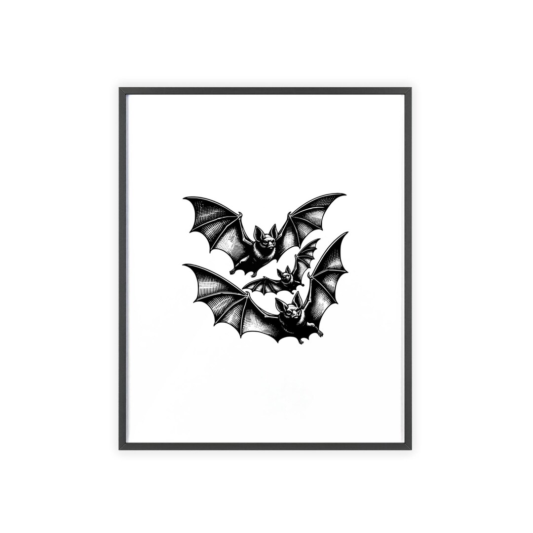 Spooky Halloween Decor,printable Halloween Wall Art,creepy Bat ...
