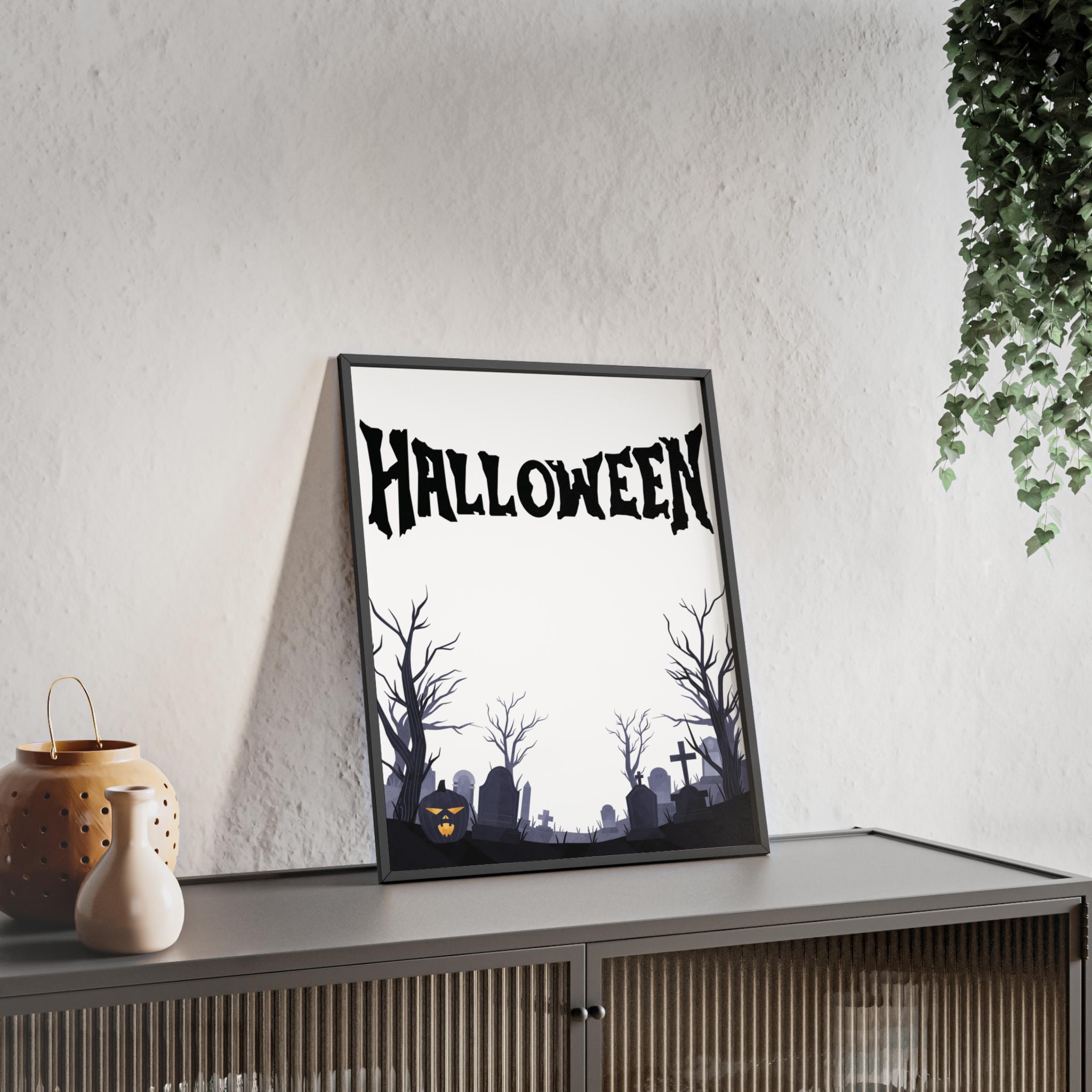 Halloween Home Decor, Graveyard Poster Art, Cemetery Wall Decor ...