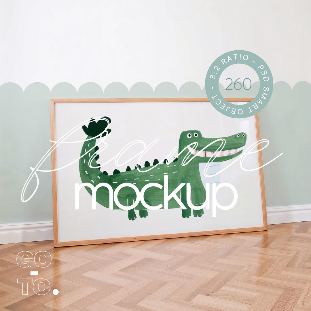 3x2 Ratio Nursery Horizontal Mockup, Modern Kids Room Poster Template ...