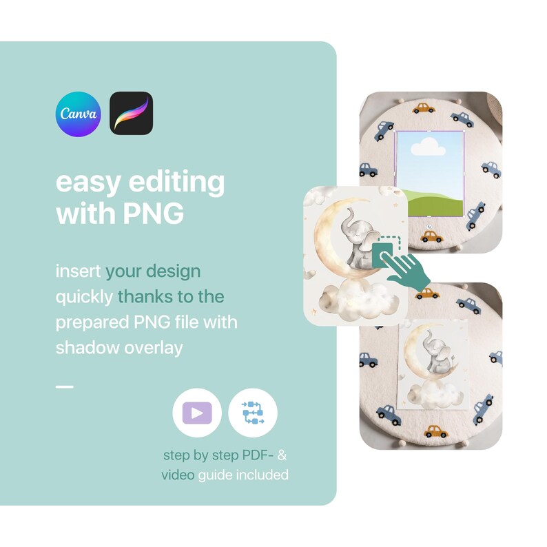 3x2 Ratio Nursery Horizontal Mockup, Modern Kids Room Poster Template ...