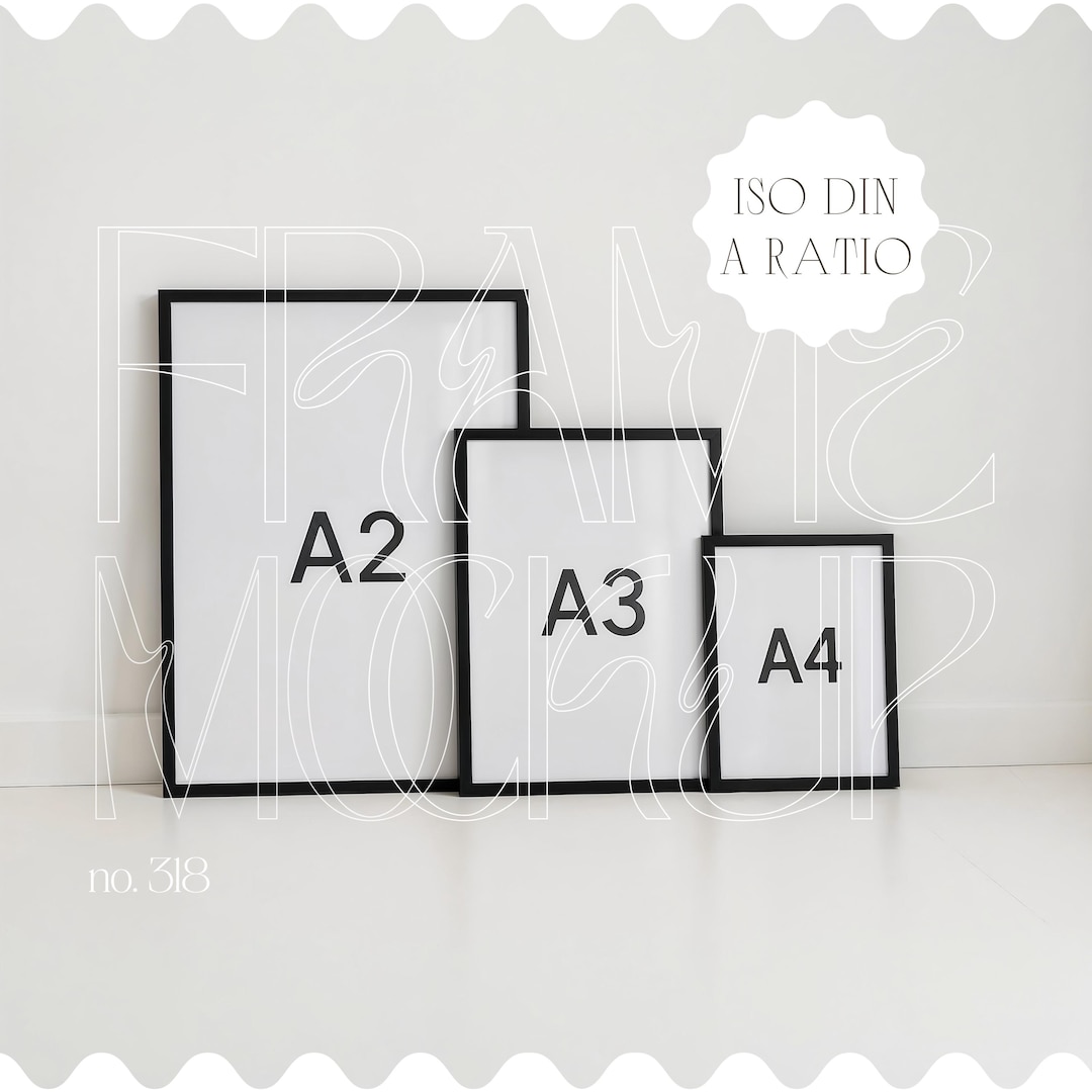 Black Frame Size Guide Mockup: A2, A3, A4 (digital Download) - Etsy