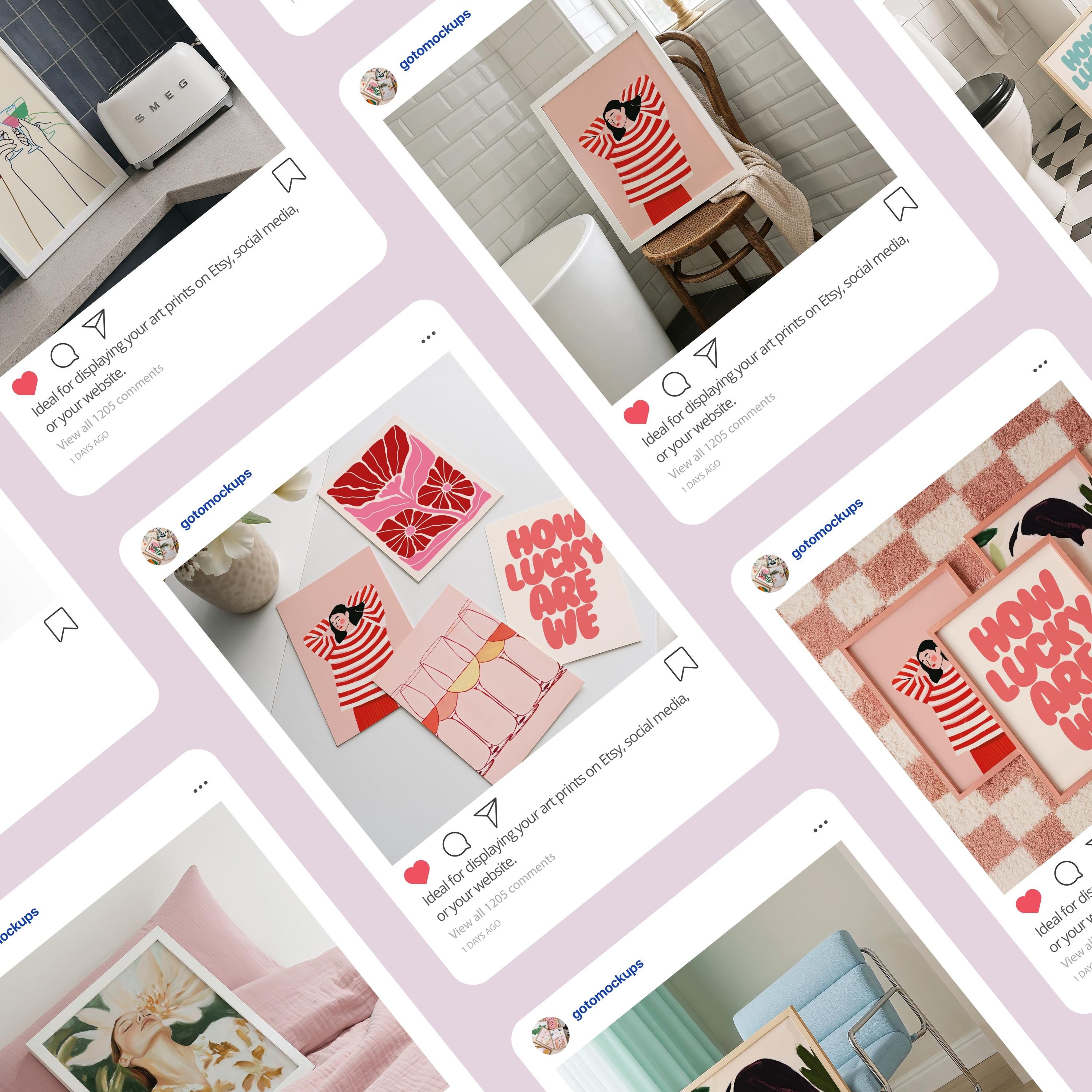 Mockup for Posters Din a Ratio, Posters Set Mockup for Canva and ...