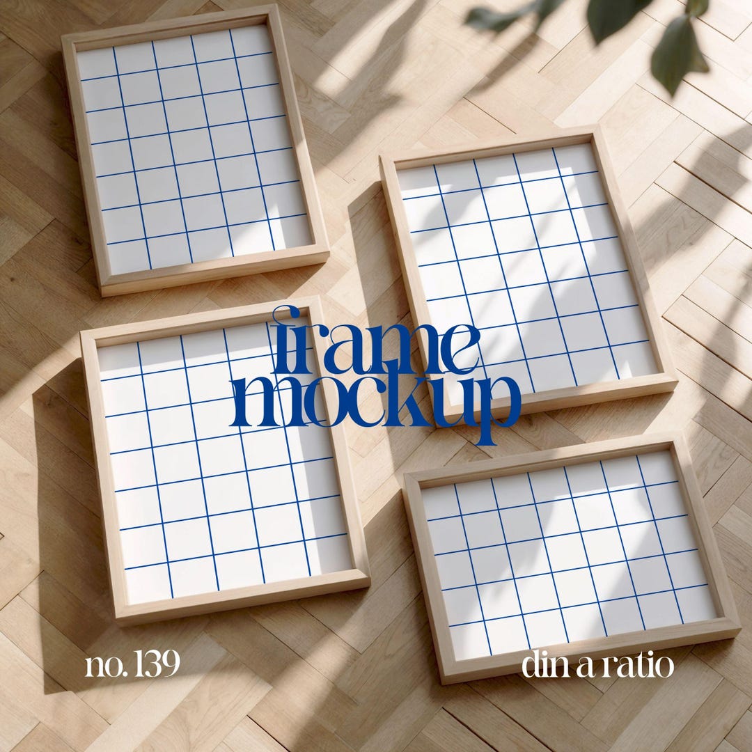 Four Frames Mockup PSD, Din A Frame Gallery Mockup, Flatlay Mockup ...