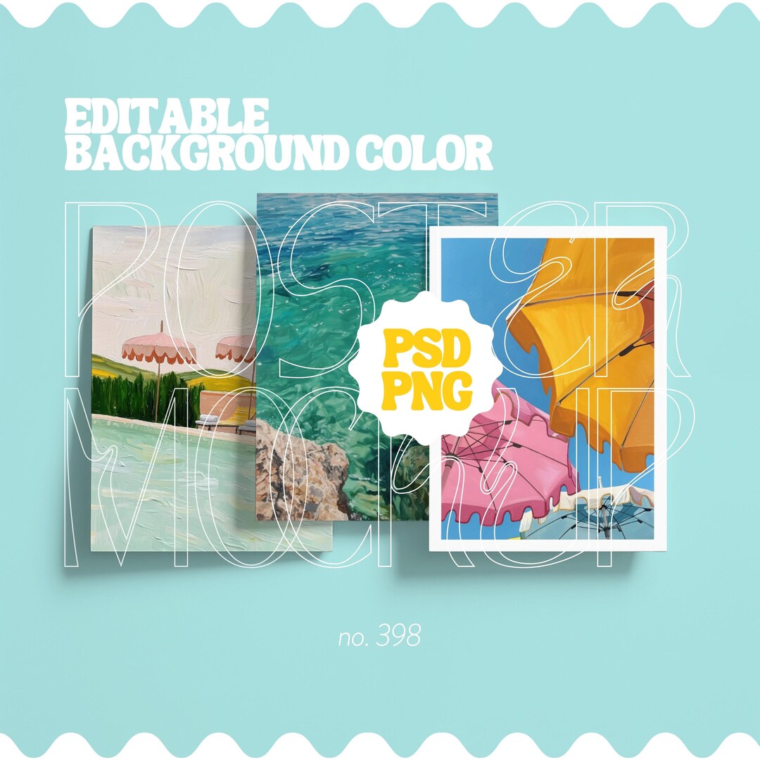 Three Poster Mockup Set: Editable Background, 3x4 Ratio (PSD, PNG, JPG ...