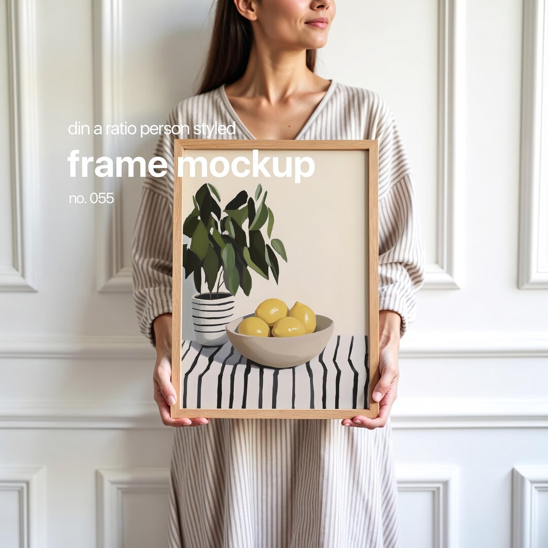 Frame Mockup With Person, Din A Frame Mockup PSD, Person With Frame ...