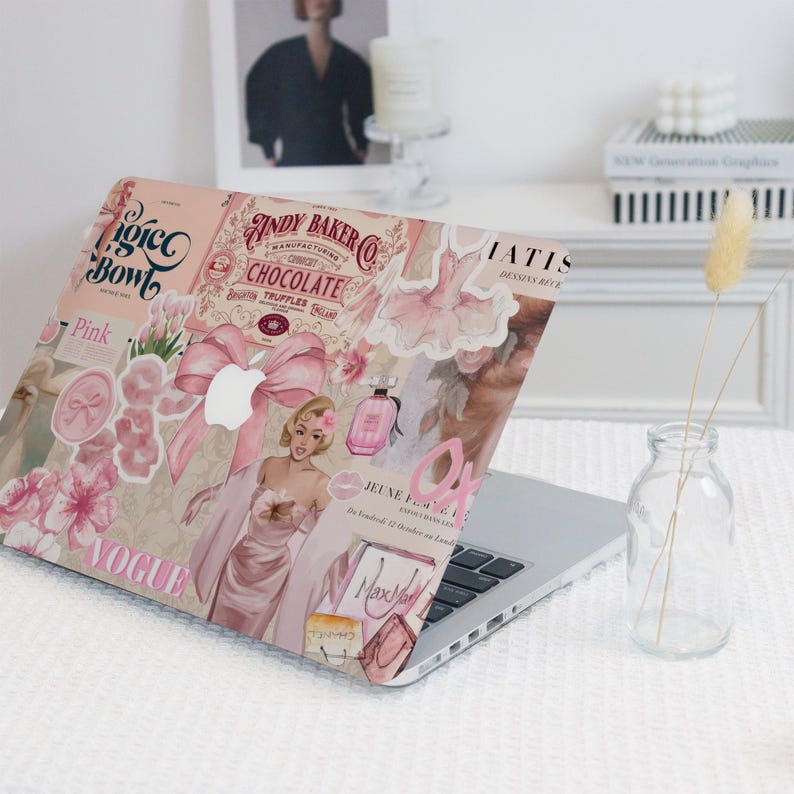 Chic Pink-aesthetic MacBook Case,personalization MacBook Case for ...
