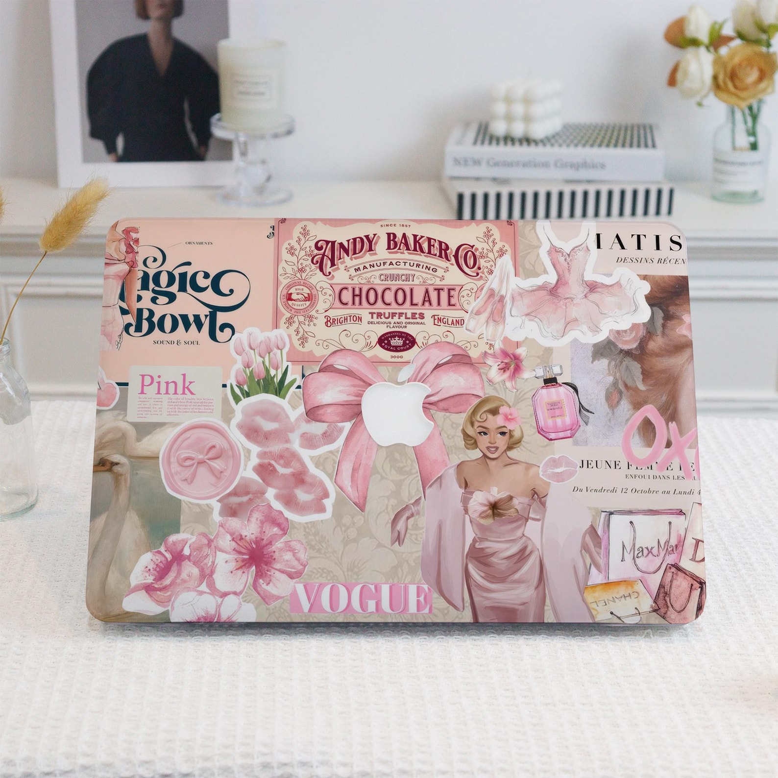 Chic Pink-aesthetic MacBook Case,personalization MacBook Case for ...