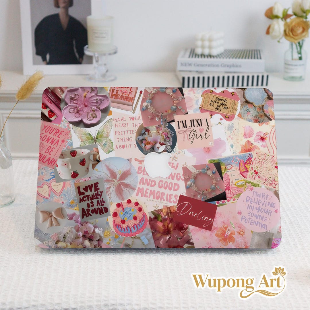 Pink Girly Collage MacBook Hard Protective Case Laptop Cover for 2025 ...