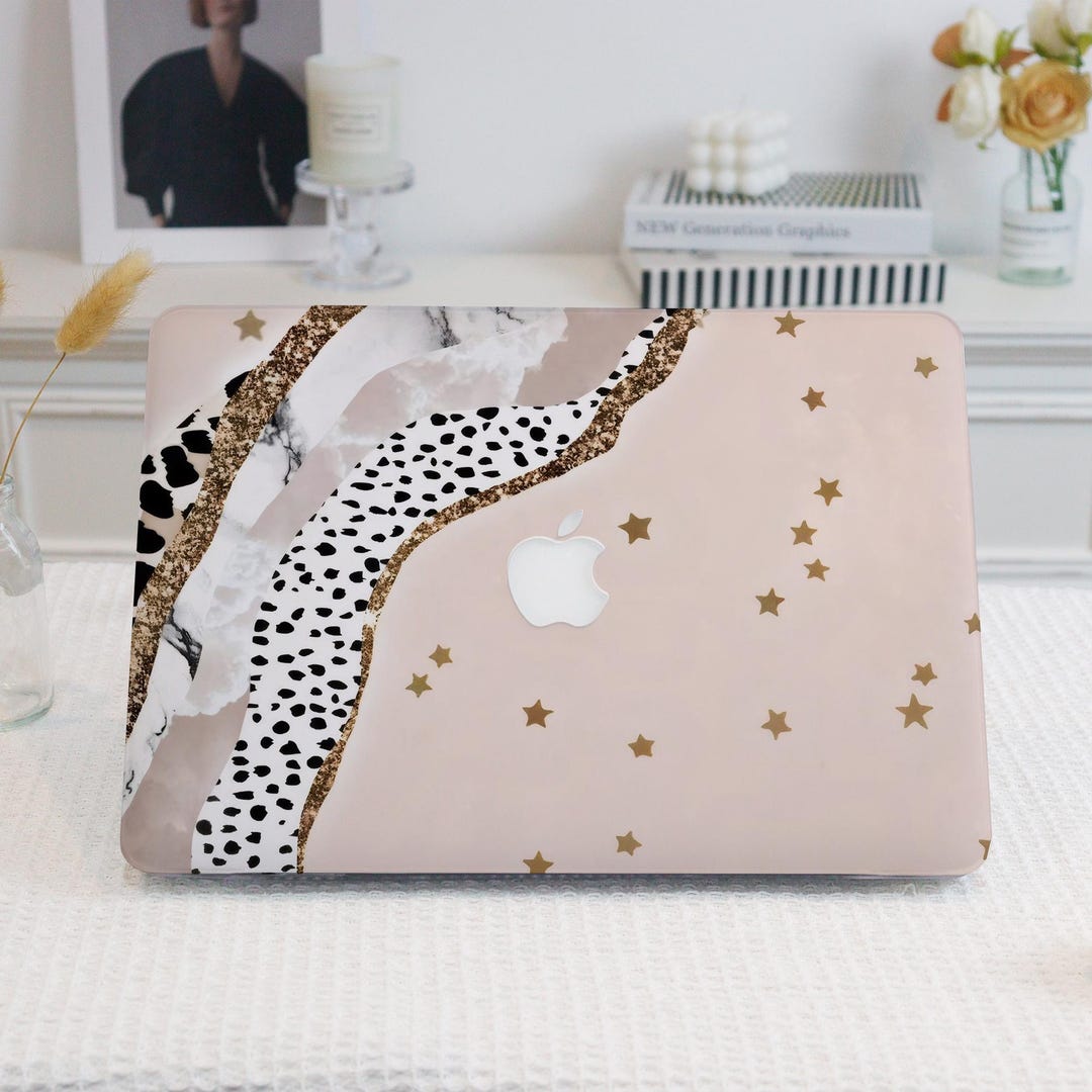 Chic Marble&leopard Print With Gold Stars MacBook Case for MacBook 12 ...