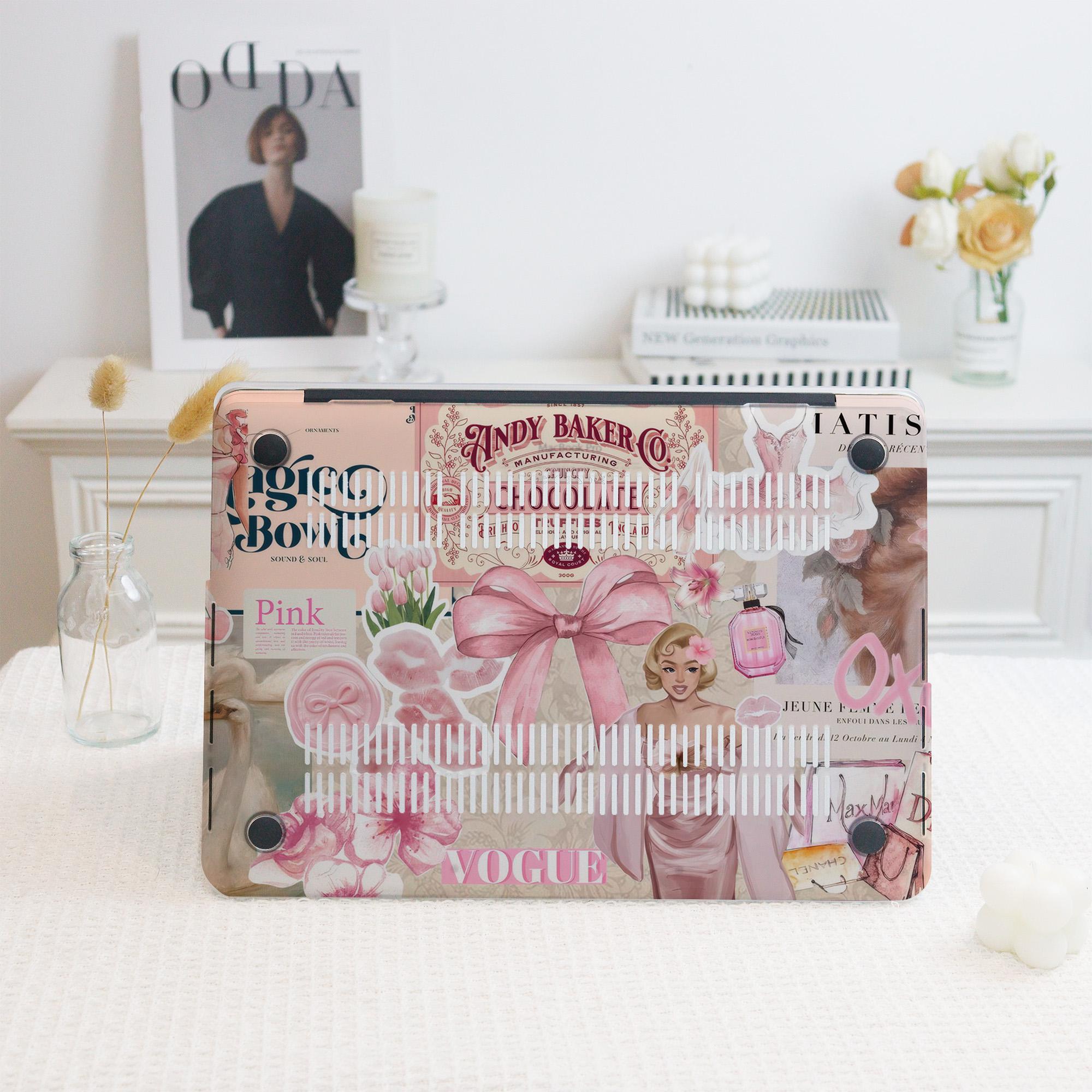 Chic Pink-aesthetic MacBook Case,personalization MacBook Case for ...