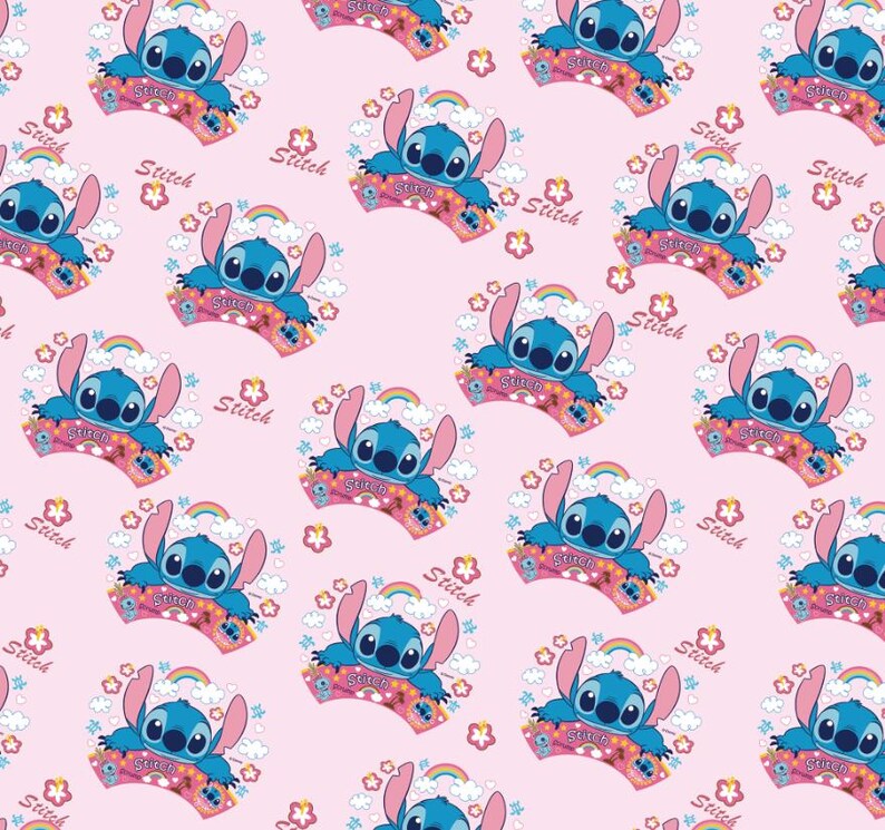Pink Stitch Rainbow Sweet Cartoon Fabric Cotton Fabric by Half Yard - Etsy